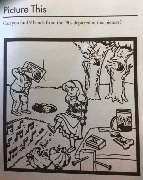 Can You Identify The 90s Alt rock Band Names Depicted In This Picture
