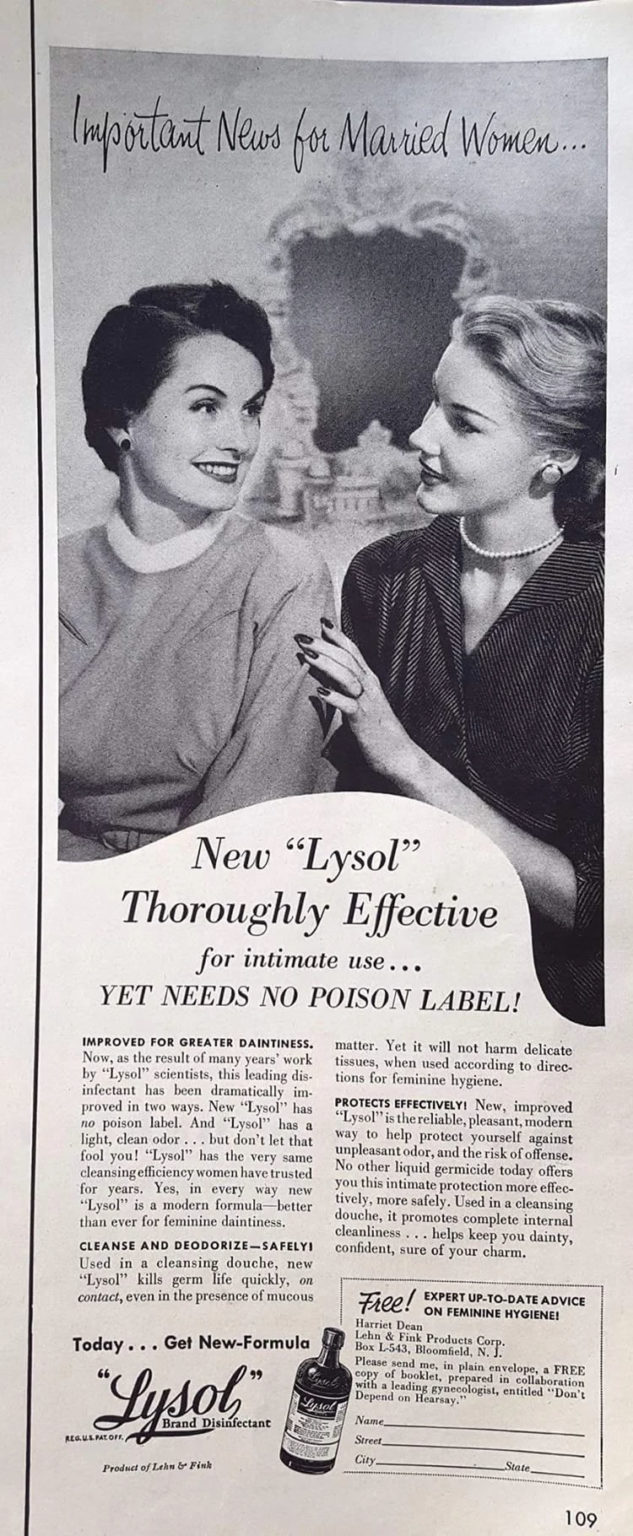 lysol ad - thoroughly effective for intimate use - The Adventures of ...